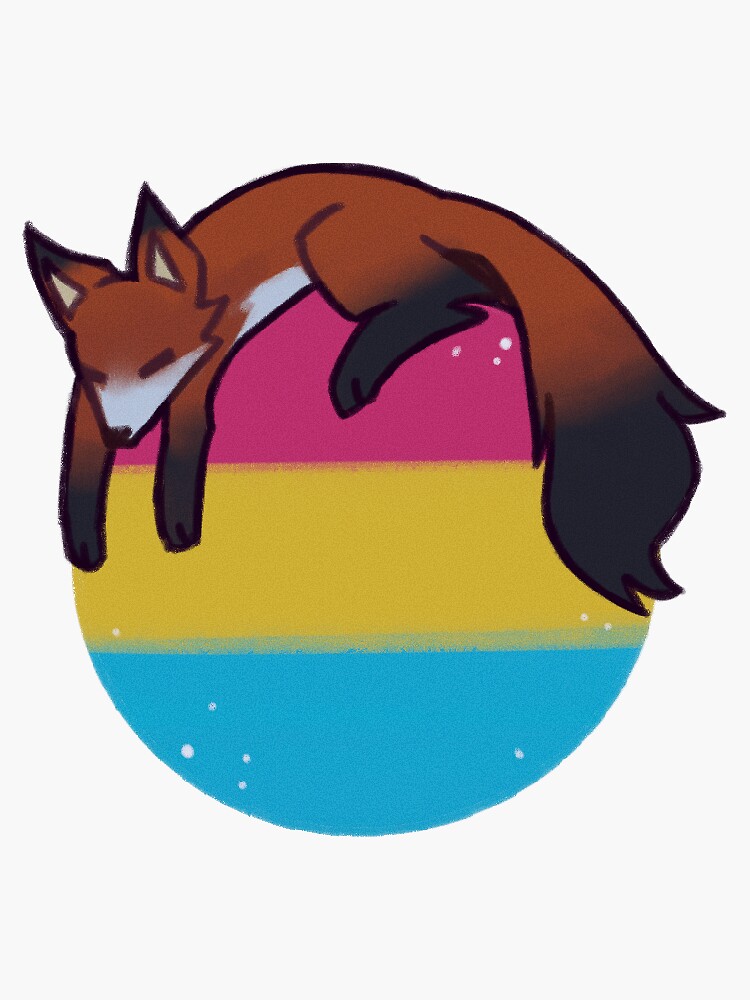 "Pansexual Fox" Sticker for Sale by izrain | Redbubble