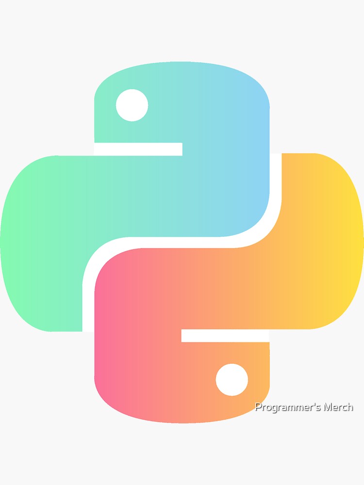 Coloured Python Programming Language Sticker For Sale By Anwaar Ullah Redbubble