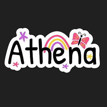 "Athena name cute design" Sticker for Sale by BrightLightArts | Redbubble