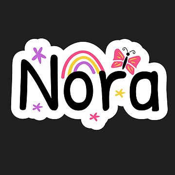"Nora name cute design" Sticker for Sale by BrightLightArts | Redbubble