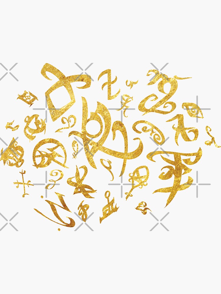 "Shadowhunters rune - gold group of runes" Sticker by Vane22april ...
