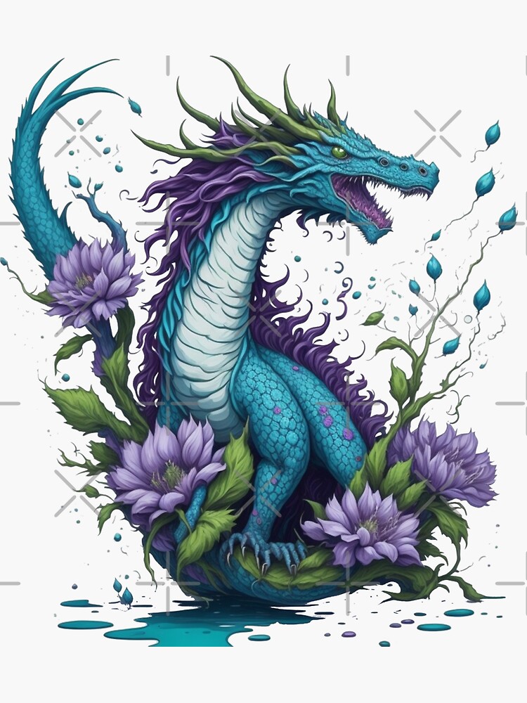 "Turquoise Dragon III" Sticker for Sale by SDPArtWorks | Redbubble
