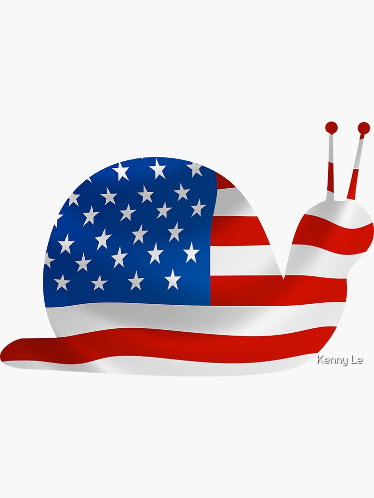 "Patriotic American Flag Snail " Sticker by TeeTopLLC | Redbubble