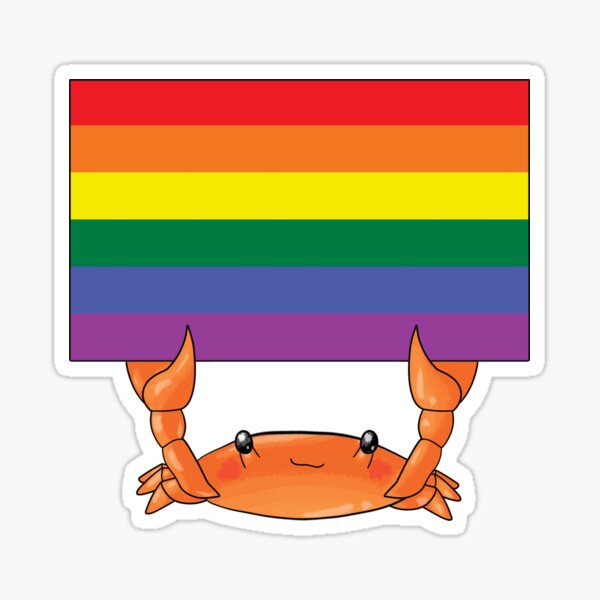 "Pride Flag Crab (gay)" Sticker for Sale by Rustmm | Redbubble