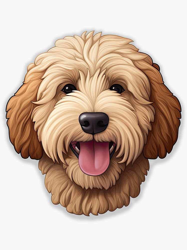 "Labradoodle emoji cartoon" Sticker for Sale by DrFaust-Designs | Redbubble