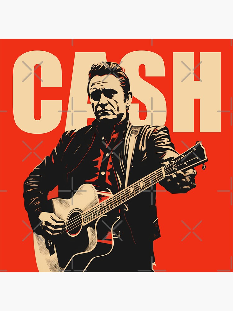 Johnny Cash Poster Decal Johnny Cash Poster Framed And Ready To Hang.