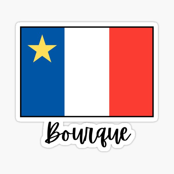 "Acadian Flag Bourque" Sticker for Sale by neesheew | Redbubble