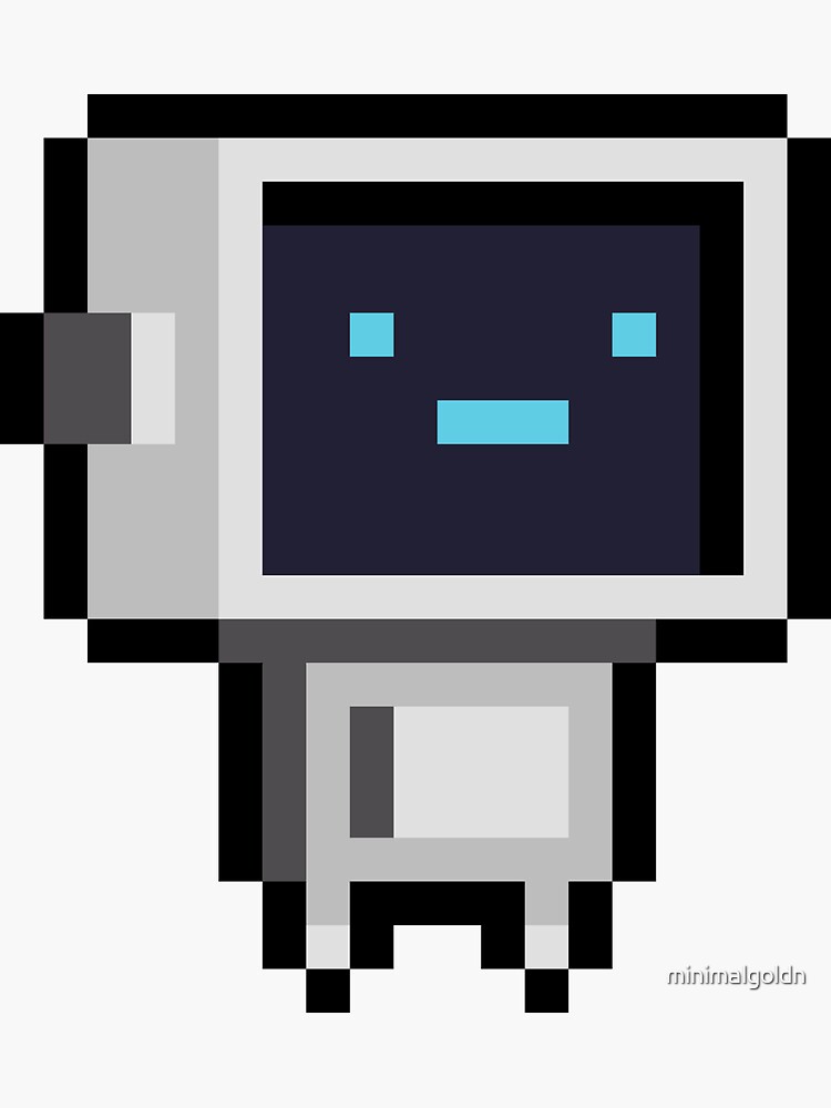 Pegatina con la obra «Minimal Robot Pixel Art» de minimalgoldn | Redbubble