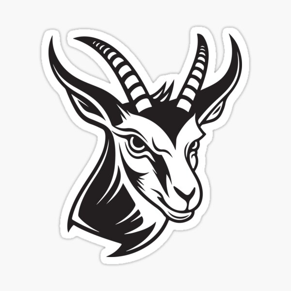 "springbok black and white colors" Sticker for Sale by jam200 | Redbubble