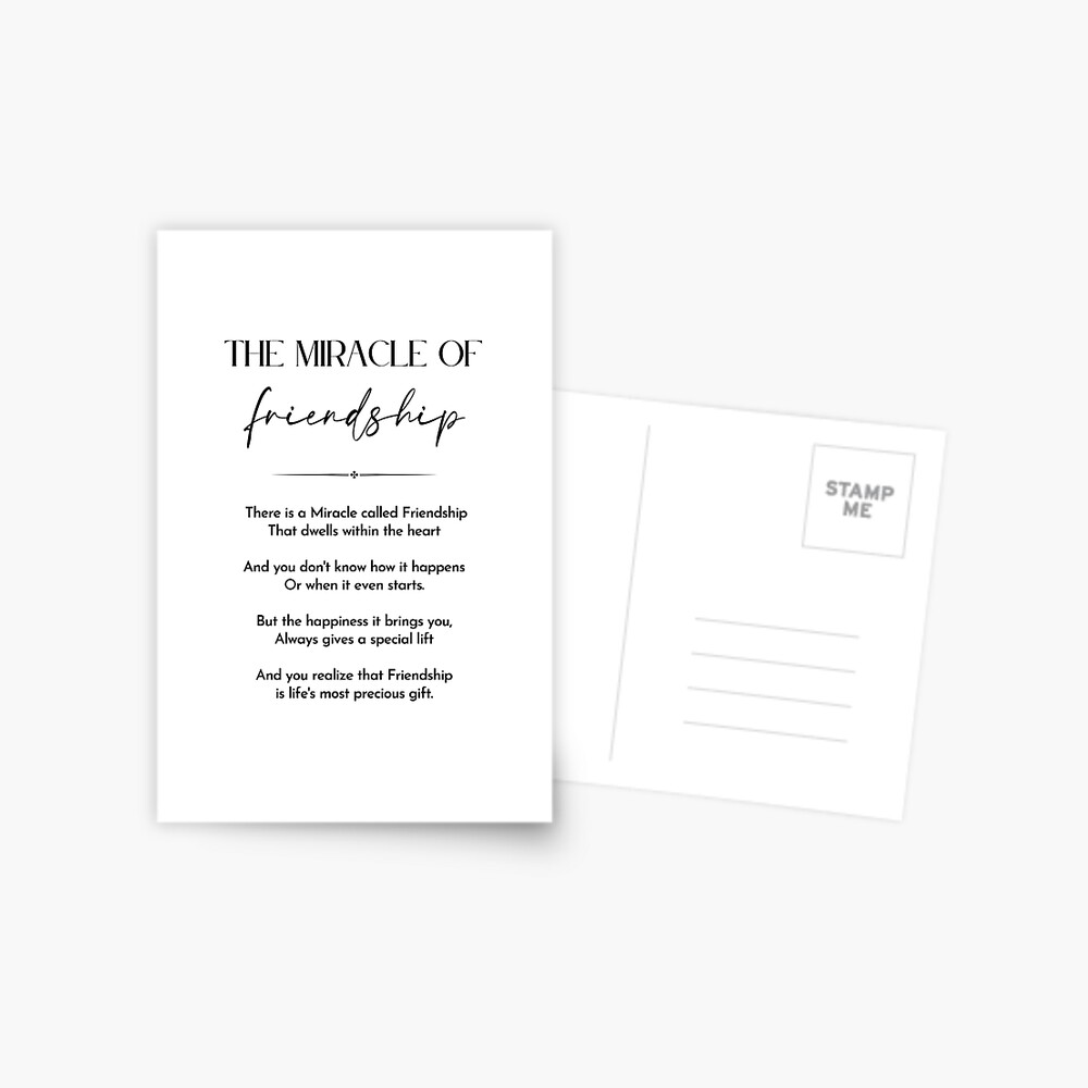 "Friendship Poem, The Miracle of Friendship poem, Friend Gift quote ...