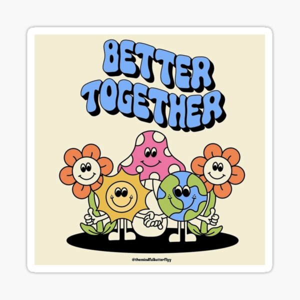 "better together cute" Sticker for Sale by laruya | Redbubble