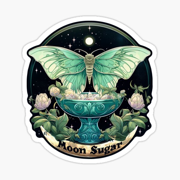 Moon Sugar Luna Moth Sticker For Sale By Pandemoniallc Redbubble