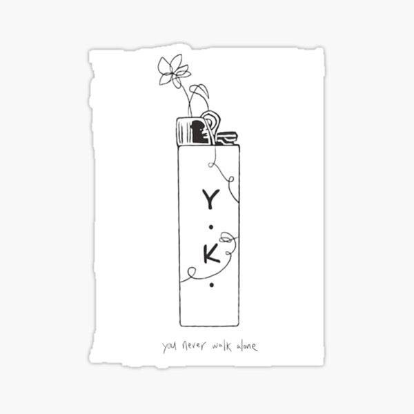 "BTS HYYH Yoongi Yoonkook Lighter Drawing" Sticker for Sale by ...