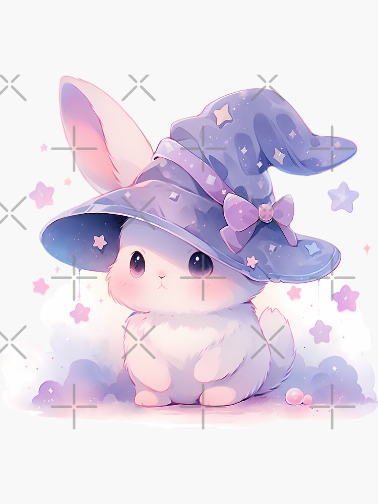 "Cute Kawaii Pastel Magical Bunny" Sticker for Sale by PastelMagic ...