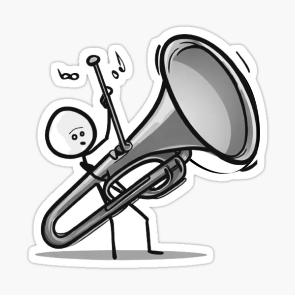 "Musical Stickman: Tuba Edition" Sticker by vidademusico | Redbubble