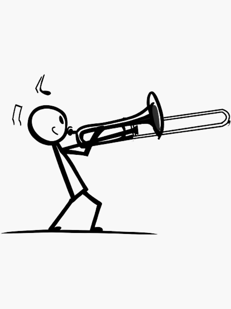 "Musical Stickman: Trombone Edition" Sticker by vidademusico | Redbubble