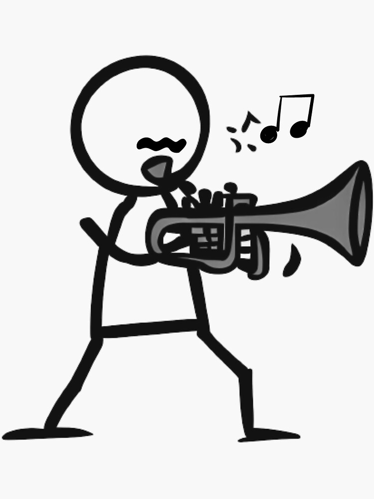 "Musical Stickman: Trumpet Edition" Sticker for Sale by vidademusico ...