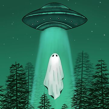"UFO Ghost!" Greeting Card for Sale by adtrheather | Redbubble