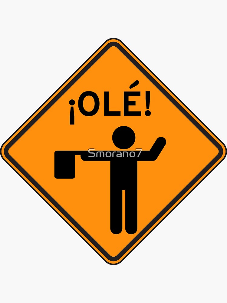 "Flagger Construction Road Sign Funny! Ole!" Sticker for Sale by ...