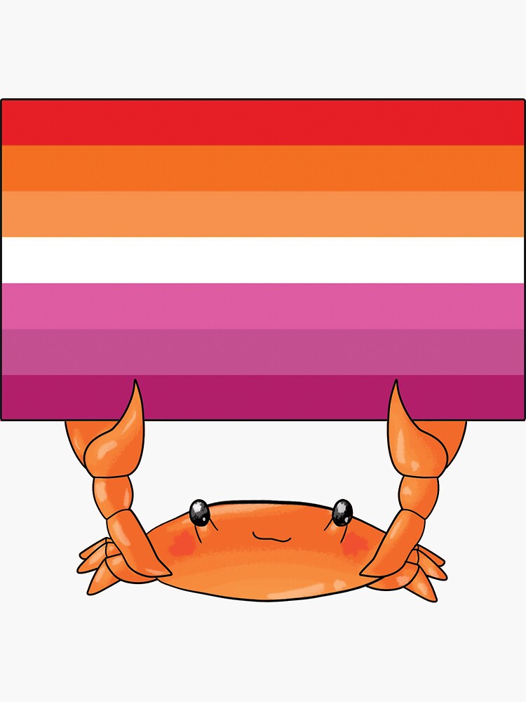 "Pride Flag Crab (lesbian)" Sticker for Sale by Rustmm | Redbubble