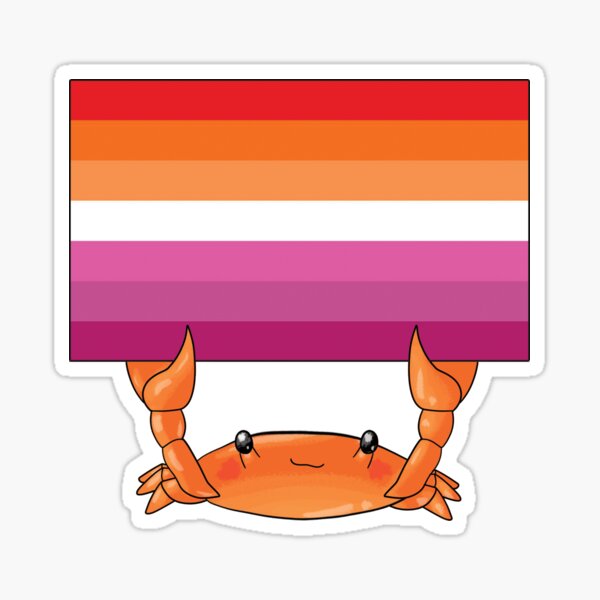 "Pride Flag Crab (lesbian)" Sticker for Sale by Rustmm | Redbubble