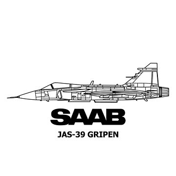 "SAAB JAS-39 Gripen" Sticker for Sale by Scribbly McPiggles | Redbubble