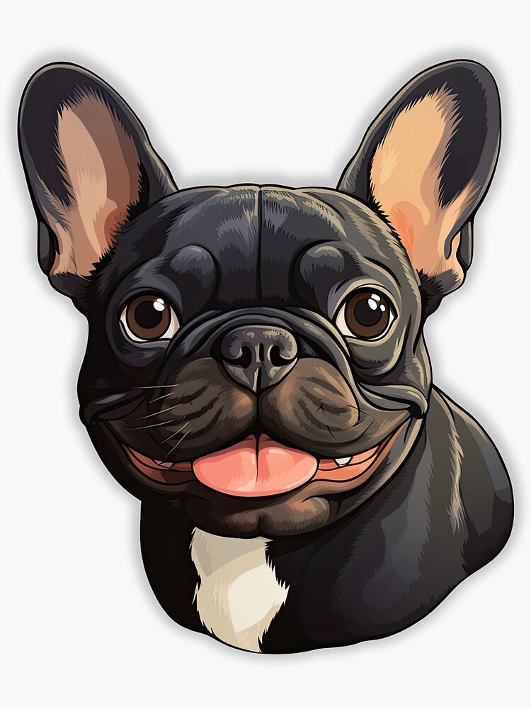 "Black frenchie french bulldog emoji cartoon" Sticker for Sale by ...