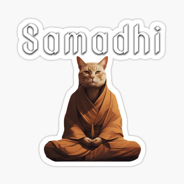 "Cat monk have Samadhi." Sticker for Sale by alien038 | Redbubble