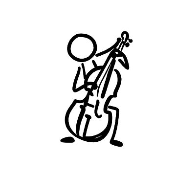 "Musical Stickman: Cello Edition" Sticker by vidademusico | Redbubble