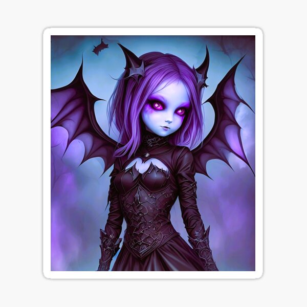 " young beautiful purple vampire pastel goth girl gift" Sticker for ...