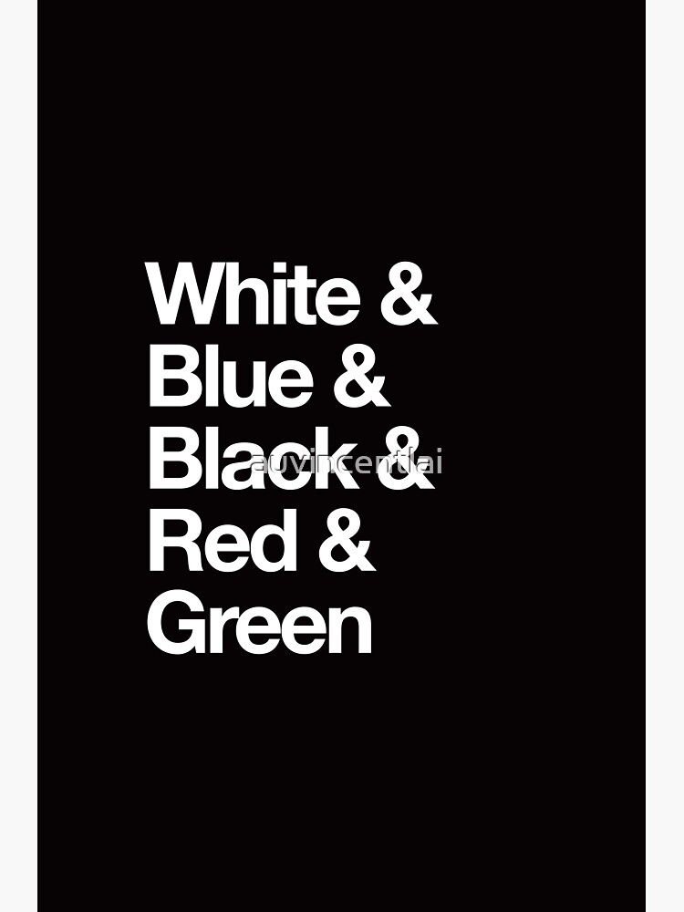 "White & Blue & Black & Red & Green - Reversed" Sticker for Sale by ...