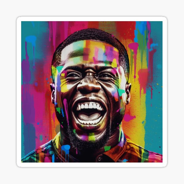 "Kevin Hart Pop Art Celebrity Portrait" Sticker for Sale by artbybodhi ...