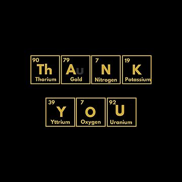 "Thank you card chemistry - Periodic table of elements style" Greeting ...