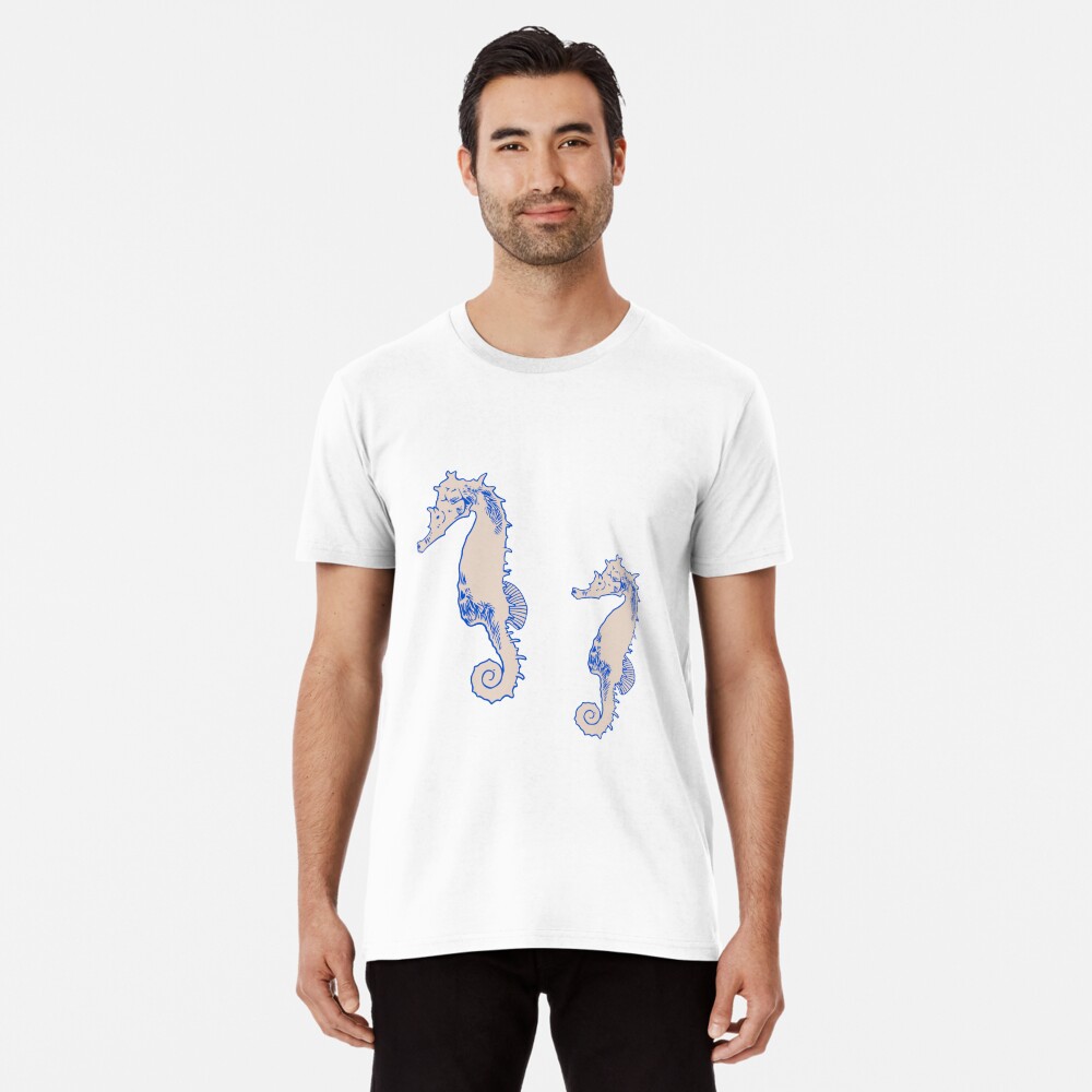 "Blue and tan seahorses" Sticker for Sale by Allie Rockhill | Redbubble