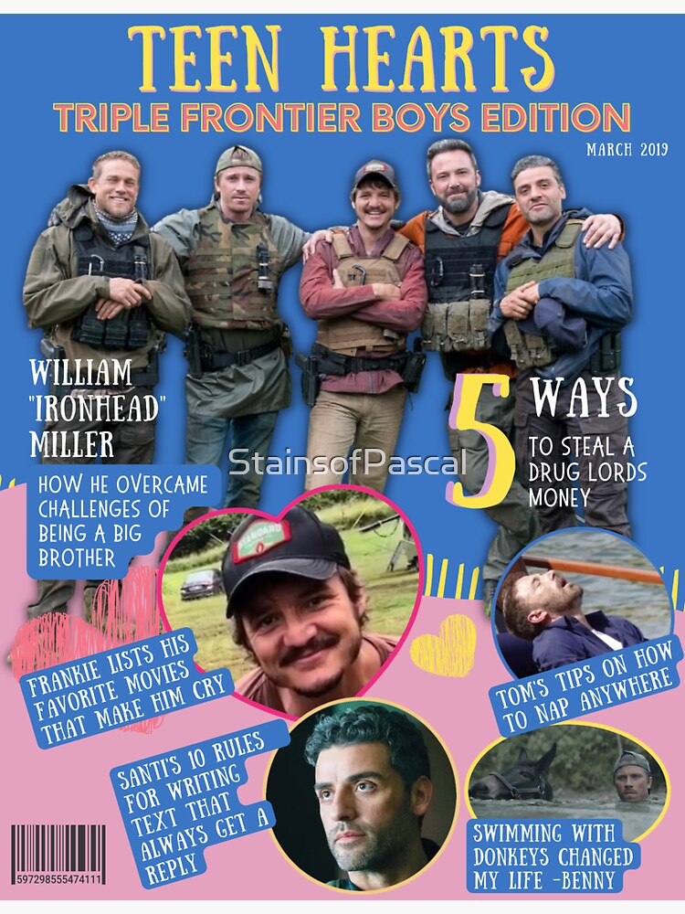 "The Triple Frontier Boys teen magazine " Sticker for Sale by StainsofPascal | Redbubble