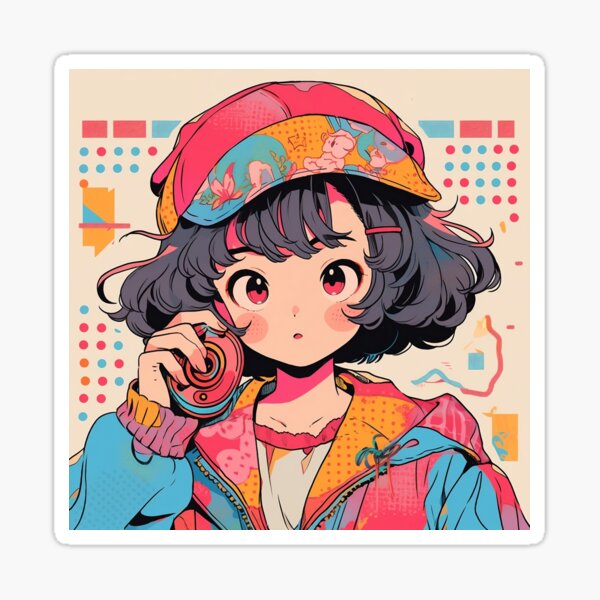 "Cute Girl Retro" Sticker for Sale by orinklocko | Redbubble