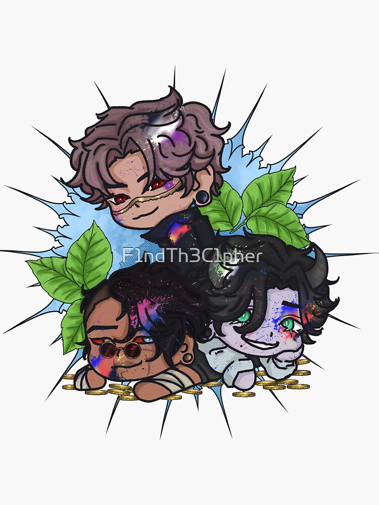 "Envy + Wrath + Artemis Chibis || Ver. 1" Sticker for Sale by F1ndTh3C1pher | Redbubble