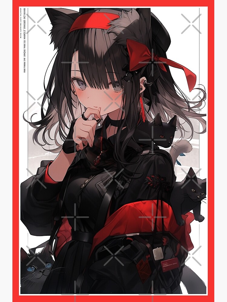"Aesthetic Anime Girl Red White Black | Quality Aesthetic Anime Design ...