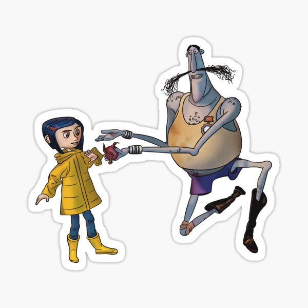 "Coraline and Mr. Bobinsky" Sticker for Sale by daniasdesigns | Redbubble