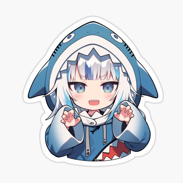 "Adorable gawr gura chibi anime sticker, gawr gura from Hololive cute ...