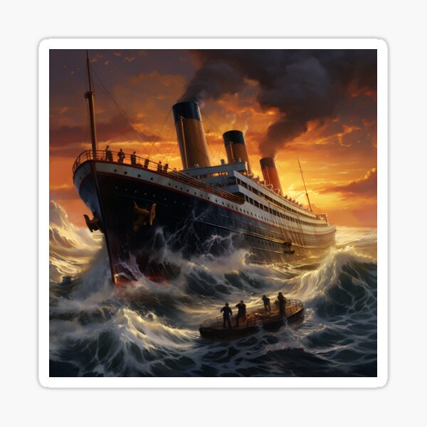 "Titanic sinking illustration" Sticker for Sale by ArtdesignerPT ...