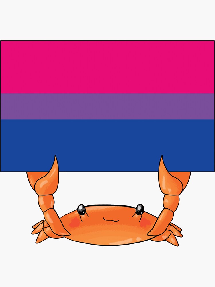 "Pride Flag Crab (bi)" Sticker for Sale by Rustmm | Redbubble