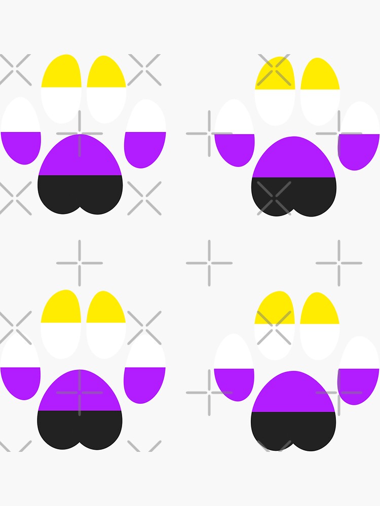 "Non-binary Pride LGBT Paw Flag Set Transperent" Sticker for Sale by ...