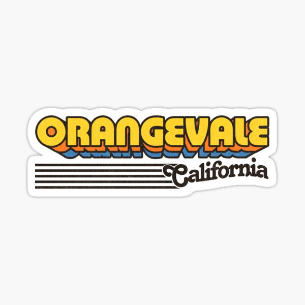 "Orangevale, California | Retro Stripes" Sticker by retroready | Redbubble