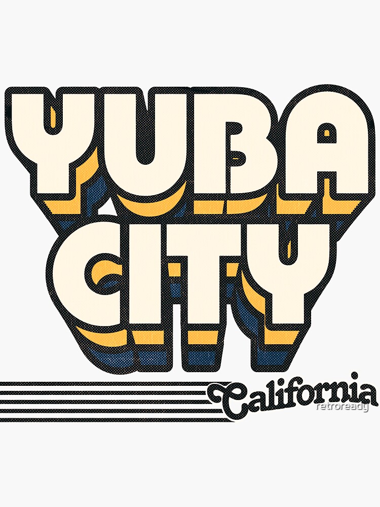 "Yuba City, California | Retro Stripes" Sticker for Sale by retroready ...