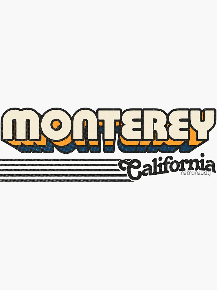 "Monterey, California | Retro Stripes" Sticker for Sale by retroready ...