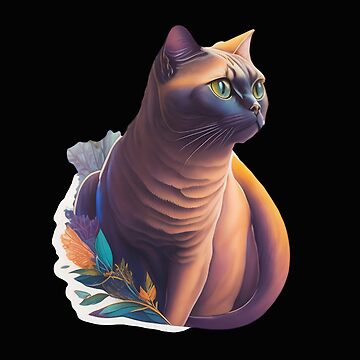 "Burmese cat (Sticker and Print Out)" Sticker for Sale by Sir Elgin ...