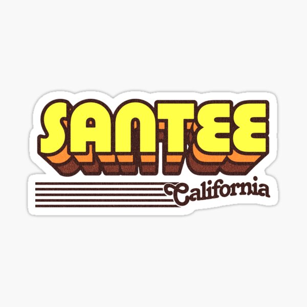 "Santee, California | Retro Stripes" Sticker for Sale by retroready ...
