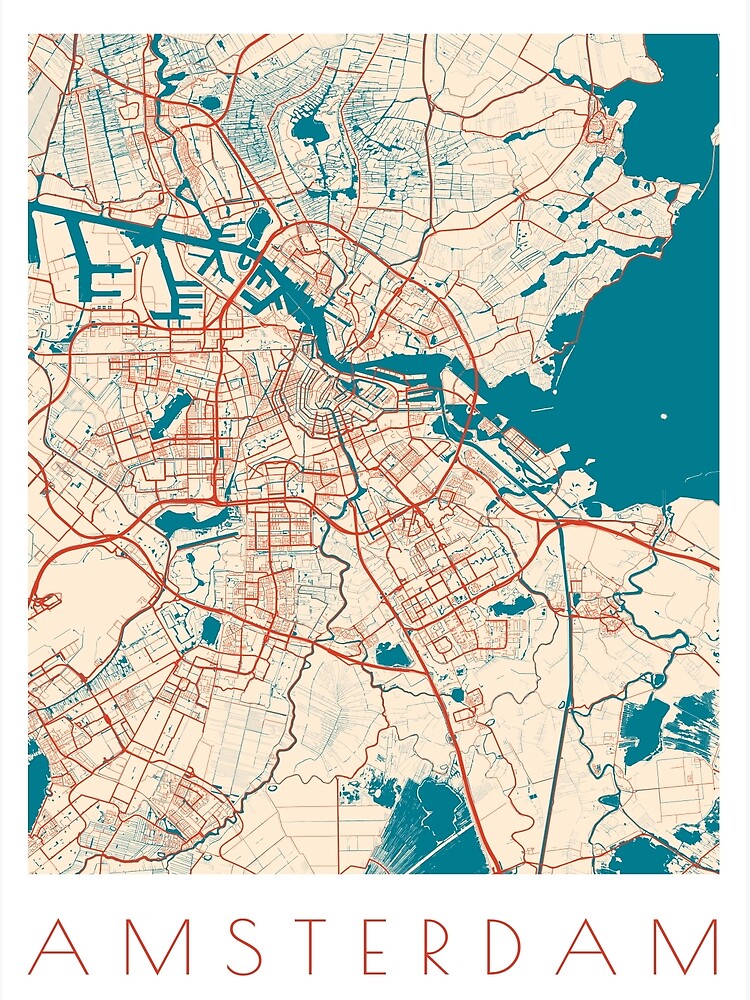"Amsterdam - City Map Plan" Poster for Sale by margindot | Redbubble