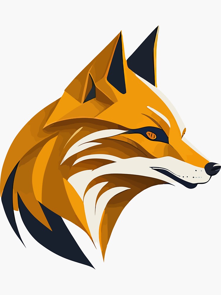 "Fox Logo" Sticker for Sale by krabbaraban | Redbubble